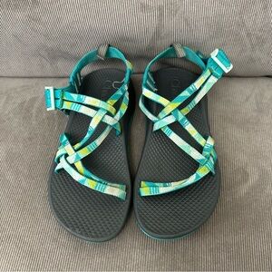 Chaco | Shoes | Chaco Girls Z Cloud X Sports Sandals Blue Geometric ...